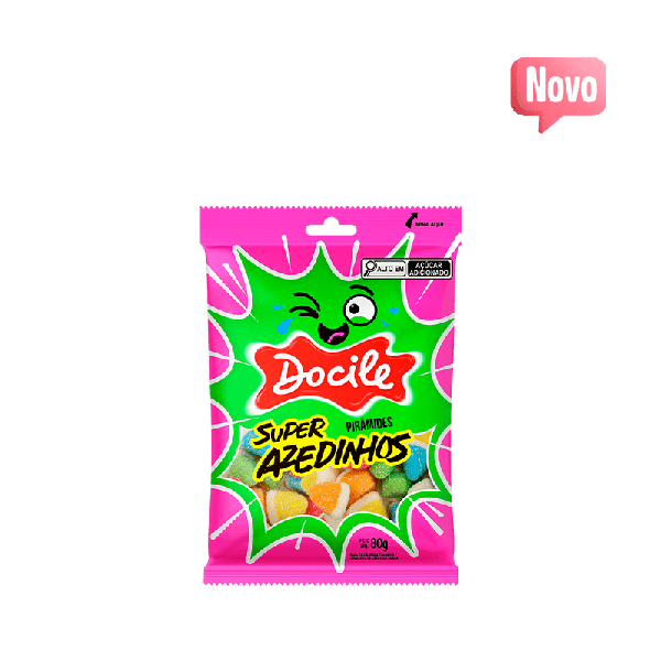 Supermercado Bresciani | BALAS DE GELATINA DOCILE 80G AZEDINHOS PIRAMIDES