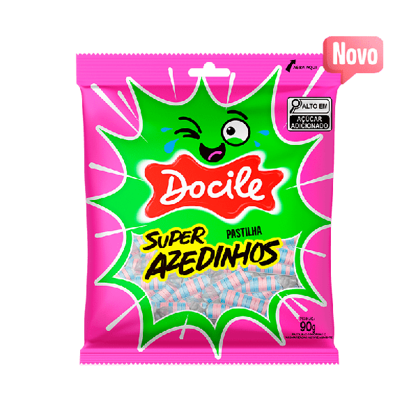 Supermercado Bresciani | BALAS DE GELATINA DOCILE 90G AZEDINHOS PASTILHA