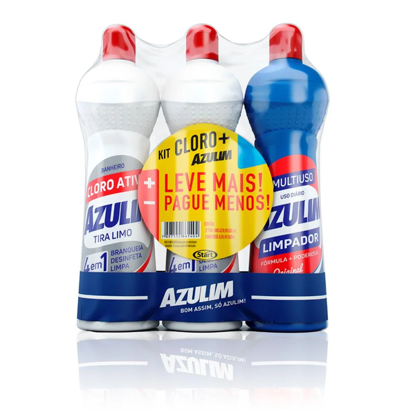 Estrela Supermercados | KIT MULTIUSO AZULIM 2 TIRA LIMO + 1 AZULIM ORIGINAL