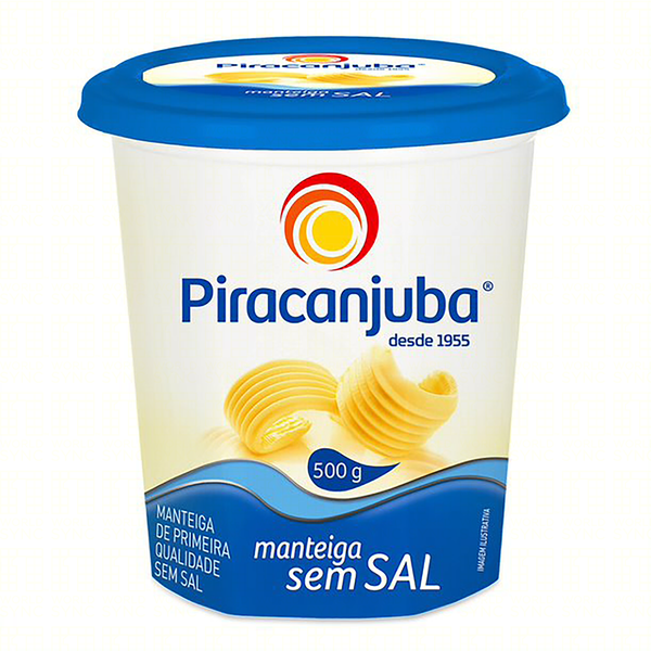 Supermercado Gourmet | MANTEIGA PIRACANJUBA 500G S/SAL